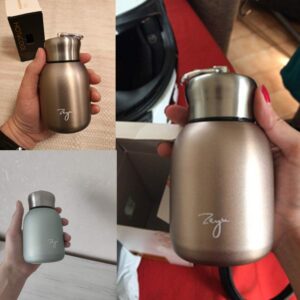 10.15oz/300ML Mini Thermal Mug Leak Proof Vacuum Flasks Travel Thermos Stainless Steel Drink Water Bottle Thermos Cups for Indoor and Outdoor (Silver)