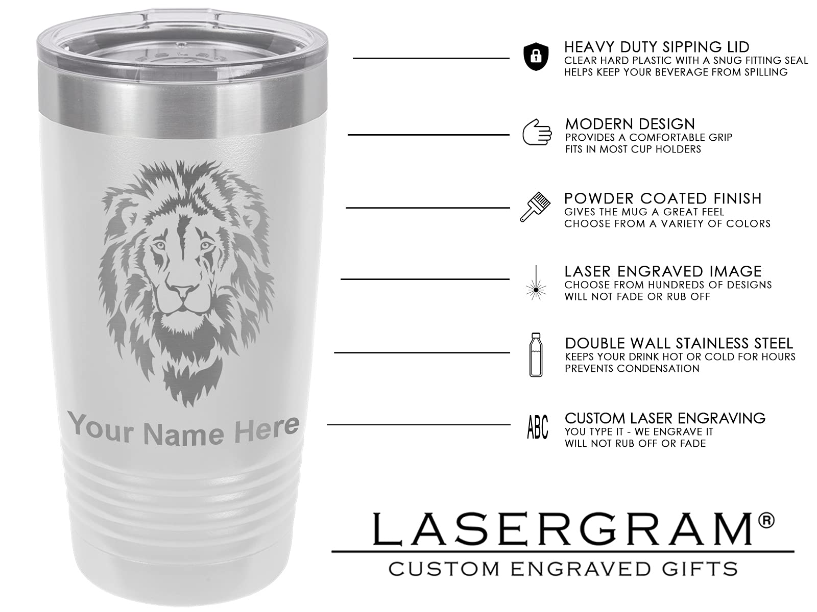 LaserGram 20oz Vacuum Insulated Tumbler Mug, NP Nurse Practitioner, Personalized Engraving Included (White)