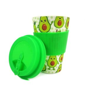 TINYMILLS Avocado Cute Kawaii 14oz Travel Mug Eco-Friendly Reusable Plant Fiber Travel Mug Birthday Gift Stocking Stuffer Teacher