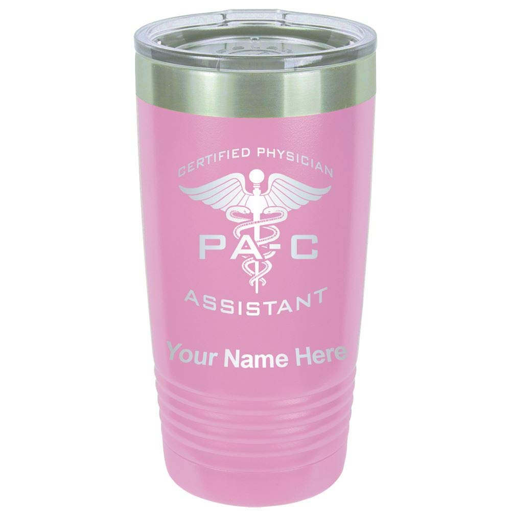 LaserGram 20oz Vacuum Insulated Tumbler Mug, PA-C Certified Physician Assistant, Personalized Engraving Included (Light Purple)