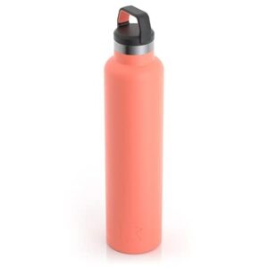 RTIC 26 oz Vacuum Insulated Water Bottle, Stainless Steel Metal, Double Wall, BPA Free, for Hot and Cold Drinks, Coral