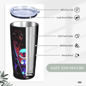 CONPELSON 20OZ Coffee Mug Invader Anime Zim Car Insulated Stainless Steel Tumbler With Straws Novelty Travel Sippy Cup for Home Office Travel