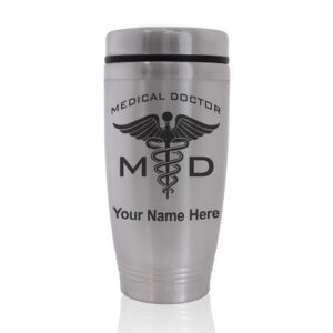 skunkwerkz commuter travel mug, md medical doctor, personalized engraving included