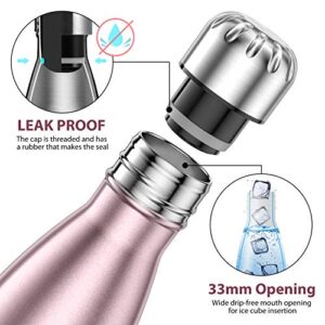 Flask Water Bottles: Sportneer 26oz Insulated Stainless Steel Water Bottle Reusable Double Walled Metal Bottle Cola Shape Thermos LeakProof 24 Hours Cold 12 Hours Hot for Travel Hiking 750ml Rose Gold