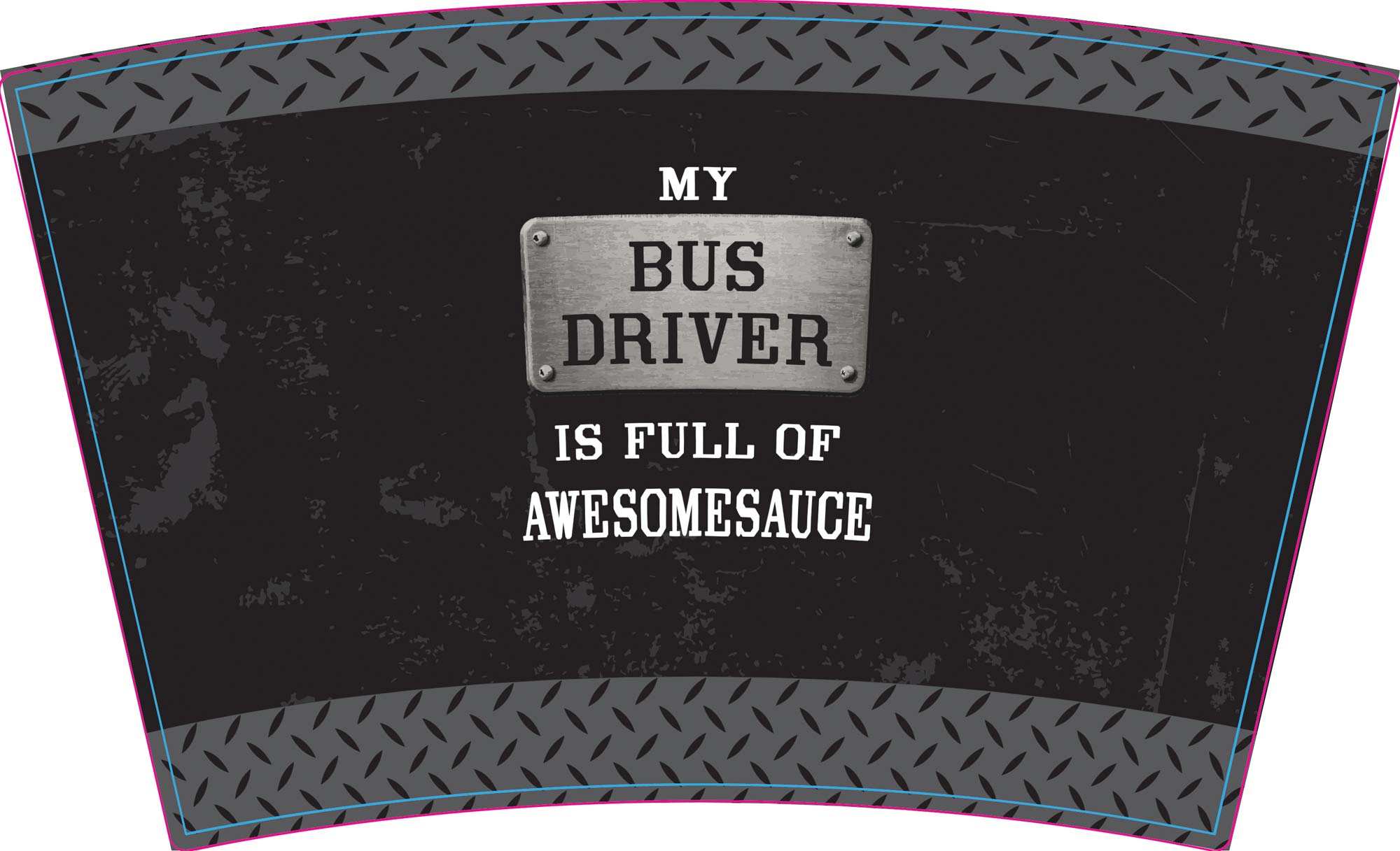 Elanze Designs My Bus Driver Is Full of Awesomesauce Black 16 Ounce Stainless Steel Travel Mug with Lid