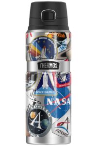 nasa nasa misc stickers thermos stainless king stainless steel drink bottle, vacuum insulated & double wall, 24oz