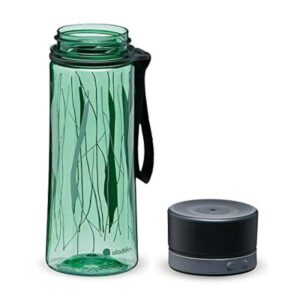 aladdin aveo leakproof leakproof water bottle 0.35l basil green leaf print – wide opening for easy fill - bpa-free - simple modern water bottle - stain and smell resistant - dishwasher safe