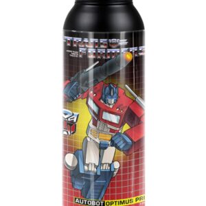 Transformers OFFICIAL Optimus Prime Black 24 oz Insulated Canteen Water Bottle, Leak Resistant, Vacuum Insulated Stainless Steel with Loop Cap