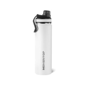 momentop hydration bottle with 2 lids. (22 oz, 32 oz and 40 oz) (22 oz, white)