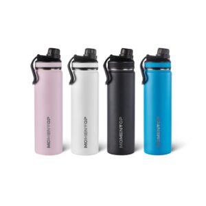 MOMENTOP Hydration Bottle with 2 Lids. (22 oz, 32 oz and 40 oz) (22 oz, White)