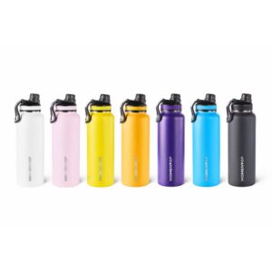 MOMENTOP Hydration Bottle with 2 Lids. (22 oz, 32 oz and 40 oz) (22 oz, White)