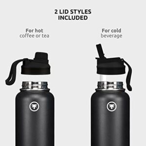 MOMENTOP Hydration Bottle with 2 Lids. (22 oz, 32 oz and 40 oz) (22 oz, White)