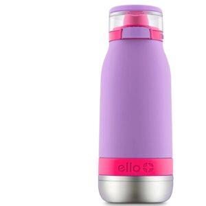 ello emma vacuum insulated stainless steel kids water bottle 14oz (purple)