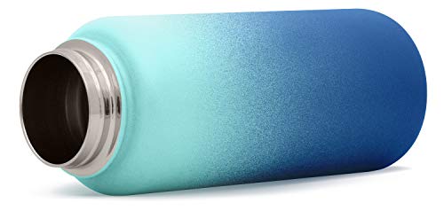 Simple Modern Summit Insulated Water Bottle with 3 Lids - Straw, Flip, Chug - 1 Liter Reusable Wide Mouth Stainless Steel Flask Thermos, 32oz (945ml), Ombre: Pacific Dream