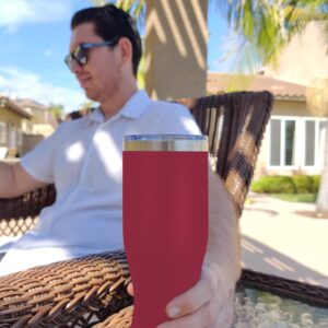 LaserGram 20oz Vacuum Insulated Pilsner Mug, Virgen de Guadalupe, Personalized Engraving Included (Maroon)