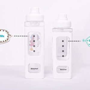 GGOOB Large Kawaii Water Bottle with Straw and Sticker Kawaii Large Water Bottle for Women (Pink, 700ml/23.6oz)