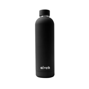 Insulated Stainless Steel Water bottle, aiveh, Bottle water, Tea, Coffee, tumbler, Leak Proof, Thermal bottle Water, Thermos, Hot cold bottle, BPA-FREE bottle water, 24oz, Black