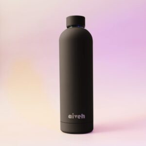 Insulated Stainless Steel Water bottle, aiveh, Bottle water, Tea, Coffee, tumbler, Leak Proof, Thermal bottle Water, Thermos, Hot cold bottle, BPA-FREE bottle water, 24oz, Black