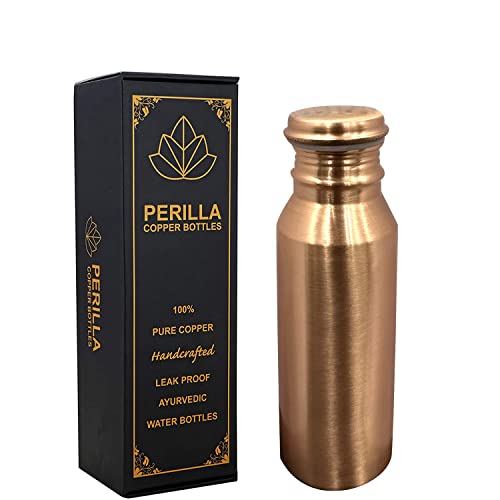 Perilla Home Copper Water Bottle 11.84 Oz Leak Proof 100% Pure (Baby Plain)