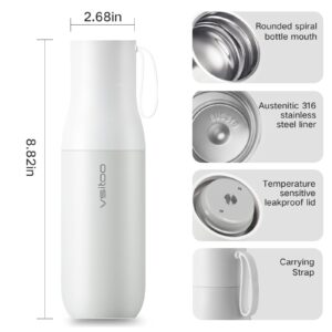 VSITOO Sports Water Bottle - 15 Oz, Carry Handle, Leak Proof, Vacuum Insulated Stainless Steel, BPA-Free, Keep Drink Hot & Cold, Triple Walled, Thermo Mug, Standard Metal Canteen for Gym and Outdoor