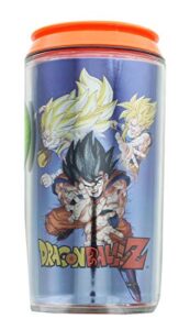 official dragon ball z, super saiyan goku kamehaha blue colored travel can/mug/cup gift 10 oz