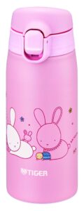 tiger water bottle, 11.8 fl oz (350 ml), kameichido, mug, stainless steel bottle, one-touch, lightweight, rabbit mct-a035p