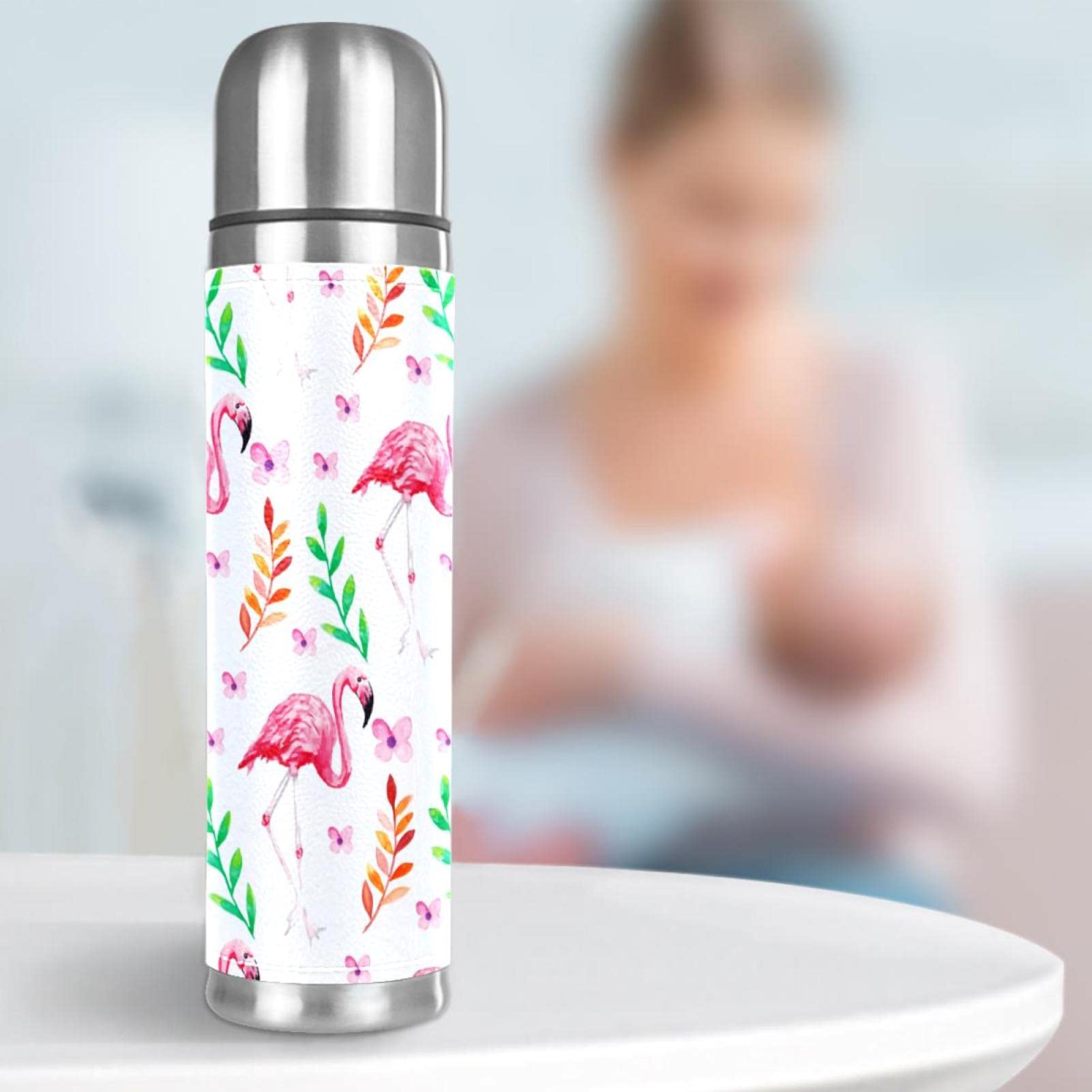 Flamingo Animal Thermos Vacuum Insulated 1L Compact Stainless Steel Beverage Bottle