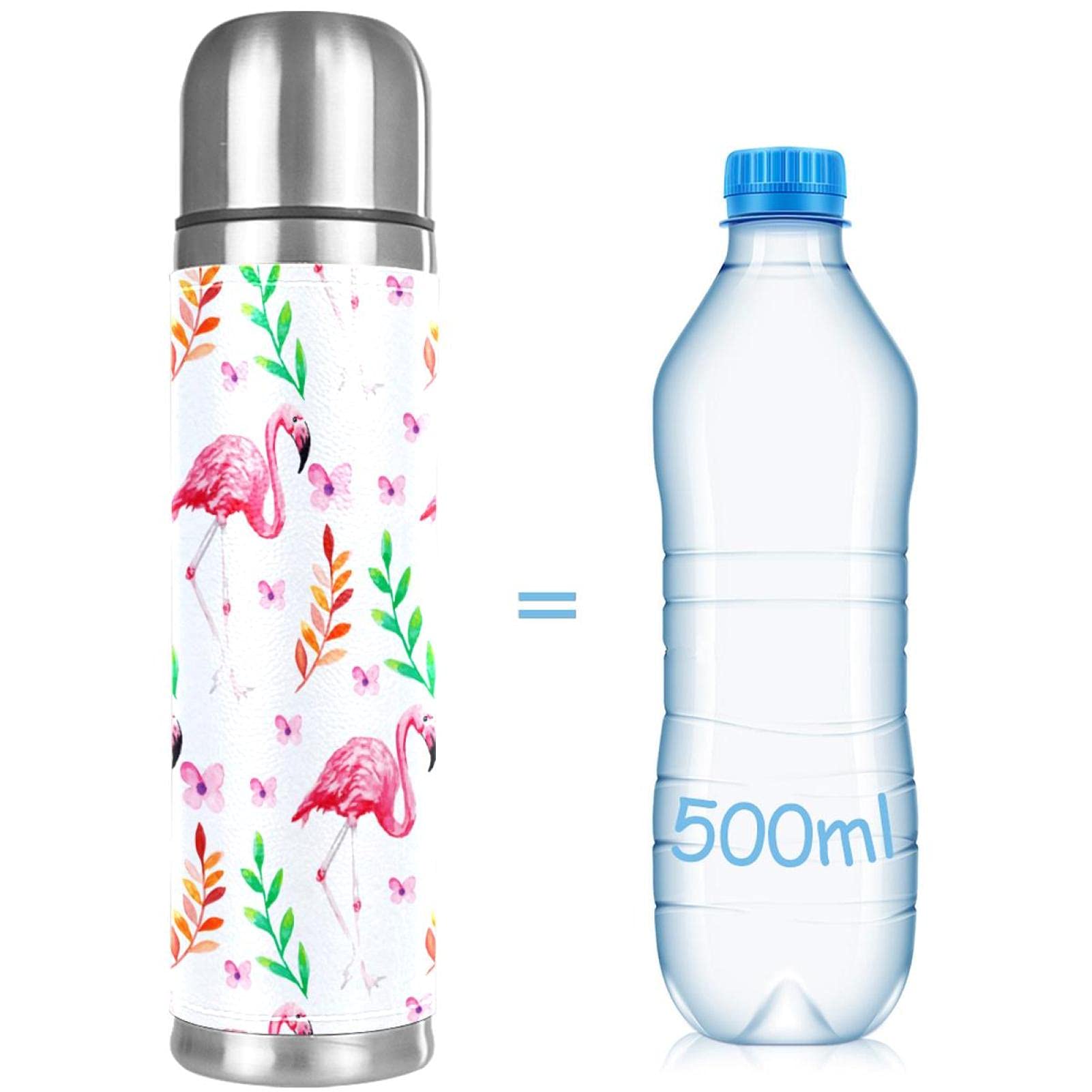 Flamingo Animal Thermos Vacuum Insulated 1L Compact Stainless Steel Beverage Bottle