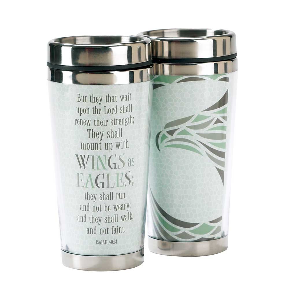 Teal Mount Up Eagles Wings 16 Oz. Stainless Steel Insulated Travel Mug with Lid