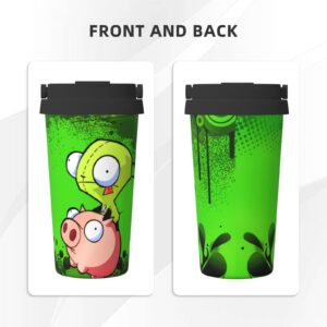 CONPELSON 17OZ Coffee Mug Invader Anime Zim Car Insulated Stainless Steel Tumbler Novelty Portable Hand Cup for Home Office Travel