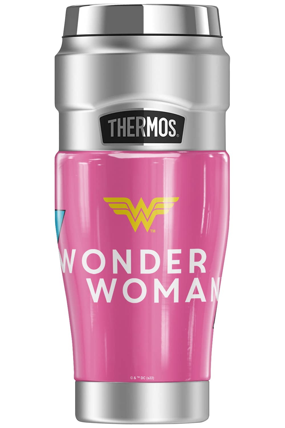 THERMOS Wonder Woman Through The Ages OFFICIAL Through The Ages STAINLESS KING Stainless Steel Travel Tumbler, Vacuum insulated & Double Wall, 16oz