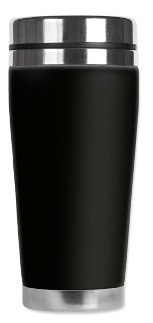 Mugzie Mugzie-Max-Black Travel Mug with Insulated Wetsuit Cover, 20 oz, Black