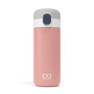 monbento - insulated bottle mb pop infinity - 12 oz - leakproof - hot/cold up to 12 hours - small water bottle to slip into handbag - bpa free food grade safe - blue