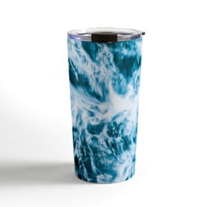 society6 nature magik tropical waves travel mug, 20oz, blue