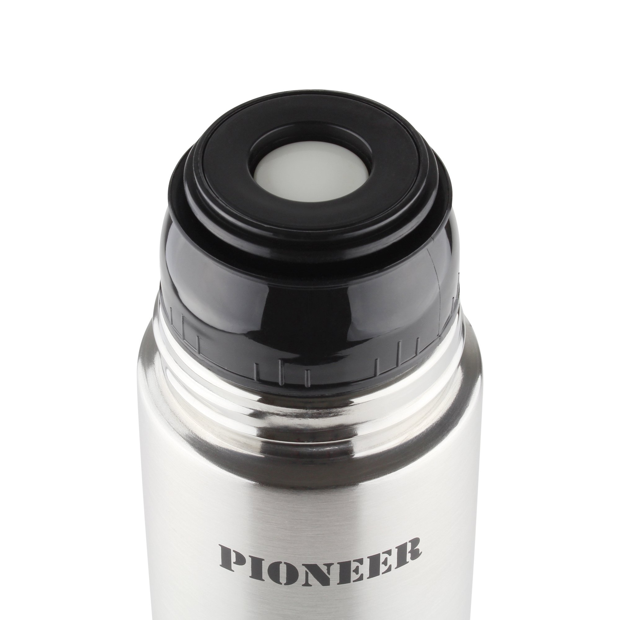 Pioneer Flasks SVF1000 Pioneer Insulated Vacuum 1000ml 1 Litre Travel Flask, 18/10 Stainless Steel - Keeps Drinks Hot for 8 Hours