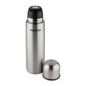 Pioneer Flasks SVF1000 Pioneer Insulated Vacuum 1000ml 1 Litre Travel Flask, 18/10 Stainless Steel - Keeps Drinks Hot for 8 Hours