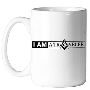 i am a traveler square & compass masonic coffee mug - [11 oz.]