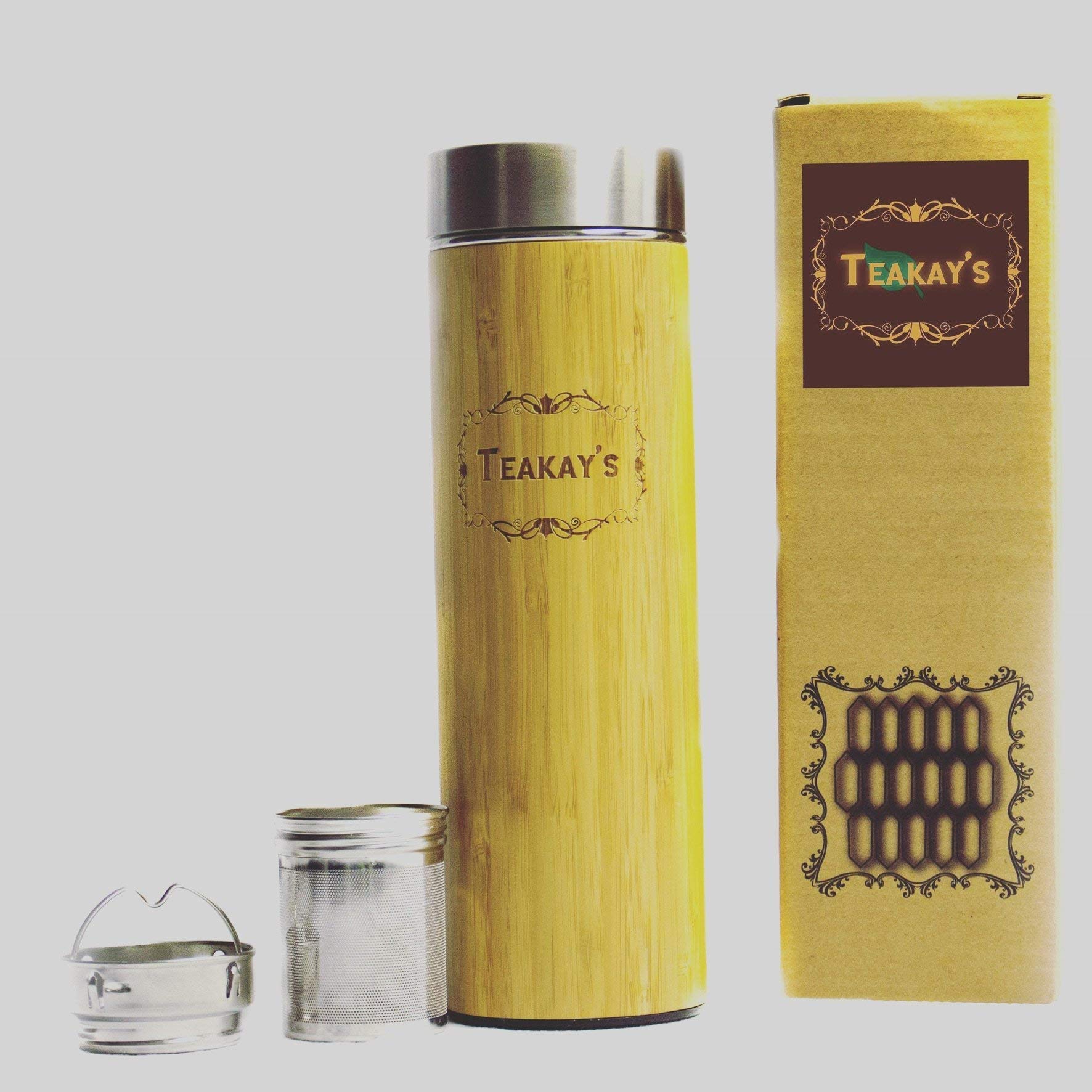 Teakays bamboo tumbler with tea infuser