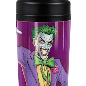 Batman - Logo OFFICIAL Joker Character 18 oz Insulated Water Bottle, Leak Resistant, Vacuum Insulated Stainless Steel with 2-in-1 Loop Cap