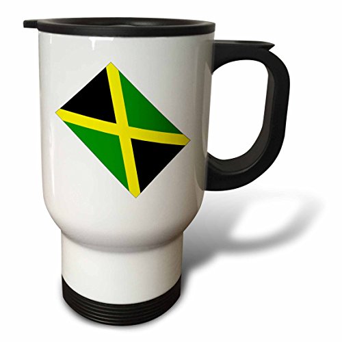 3dRose Jamaican Flag Stainless Steel Travel Mug, 14-Ounce