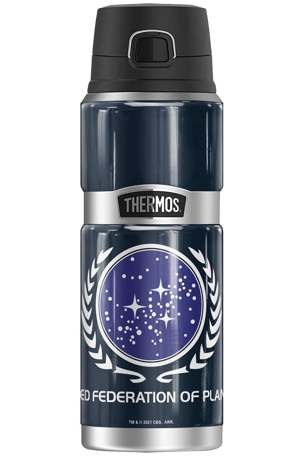 Star Trek United Federation of Planets THERMOS STAINLESS KING Stainless Steel Drink Bottle, Vacuum insulated & Double Wall, 24oz