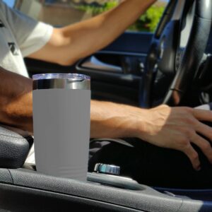 LaserGram 20oz Vacuum Insulated Tumbler Mug, Truck Cab, Personalized Engraving Included (Gray)