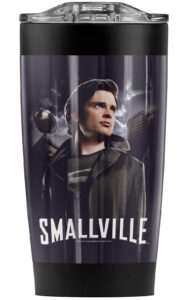 logovision smallville out of the shadows stainless steel tumbler 20 oz coffee travel mug/cup, vacuum insulated & double wall with leakproof sliding lid | great for hot drinks and cold beverages