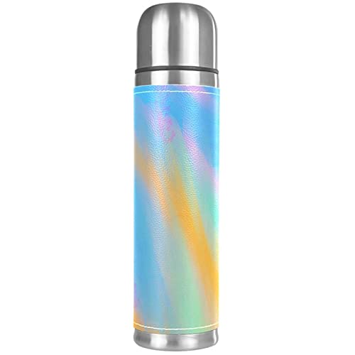 Stainless Steel Leather Vacuum Insulated Mug Psychedelic Thermos Water Bottle for Hot and Cold Drinks Kids Adults 16 Oz