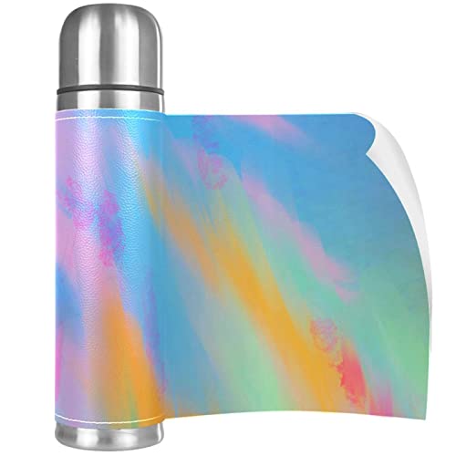 Stainless Steel Leather Vacuum Insulated Mug Psychedelic Thermos Water Bottle for Hot and Cold Drinks Kids Adults 16 Oz