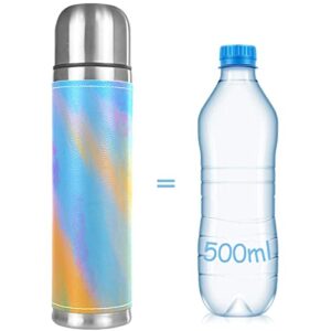 Stainless Steel Leather Vacuum Insulated Mug Psychedelic Thermos Water Bottle for Hot and Cold Drinks Kids Adults 16 Oz