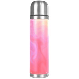 stainless steel leather vacuum insulated mug psychedelic thermos water bottle for hot and cold drinks kids adults 16 oz