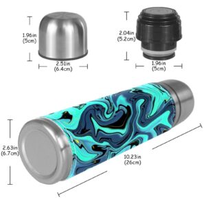 Stainless Steel Leather Vacuum Insulated Mug Abstract Texture Thermos Water Bottle for Hot and Cold Drinks Kids Adults 16 Oz