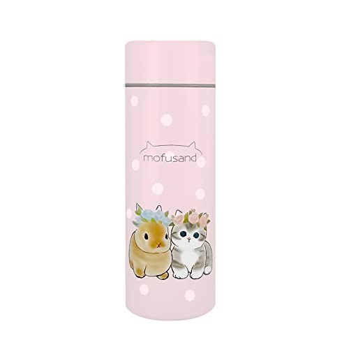 Toa Metal Mofusand 53-2112 Vacuum Double Wall Stainless Steel Bottle, 10.1 fl oz (300 ml), Rabbit and Cat