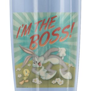 Looney Tunes Bugs Bunny I'm The Boss Stainless Steel Tumbler 20 oz Coffee Travel Mug/Cup, Vacuum Insulated & Double Wall with Leakproof Sliding Lid | Great for Hot Drinks and Cold Beverages